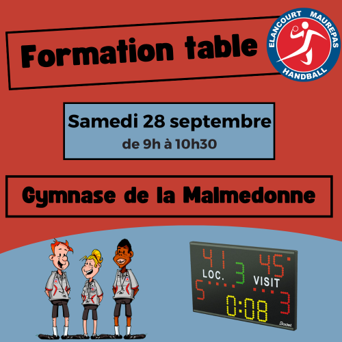 Formation table - ELANCOURT MAUREPAS HANDBALL